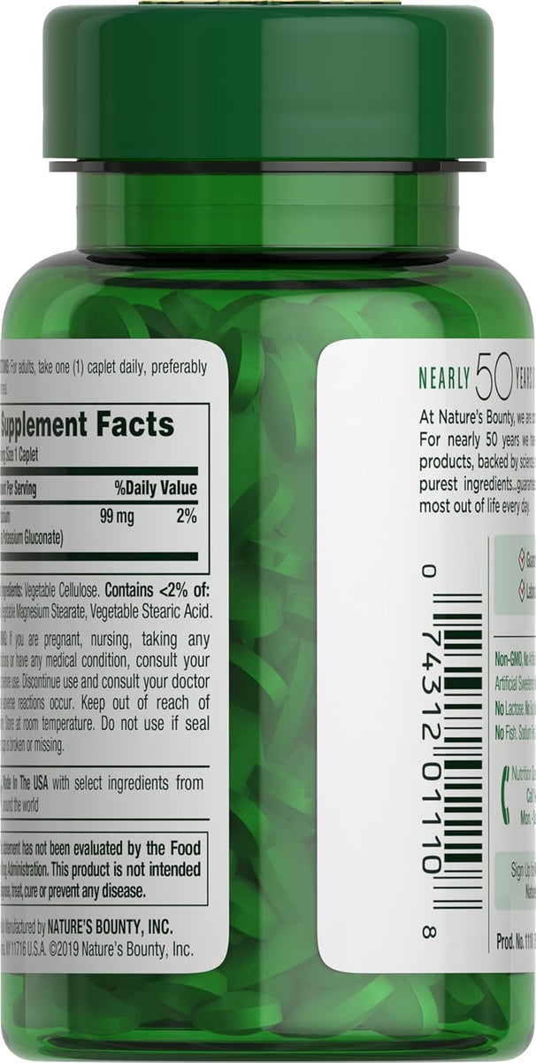 Nature's Bounty Potassium 99mg 100 tablets – CareSoul
