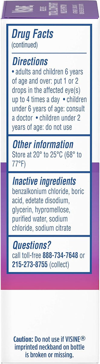 Visine Multi-Symptom Eye Drops - Astringent, Lubricant & Redness Relie ...
