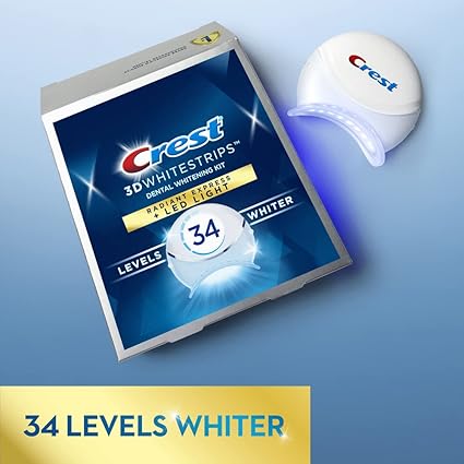 Crest 3D Whitestrips, Radiant Express with LED Accelerator Light, Teet ...