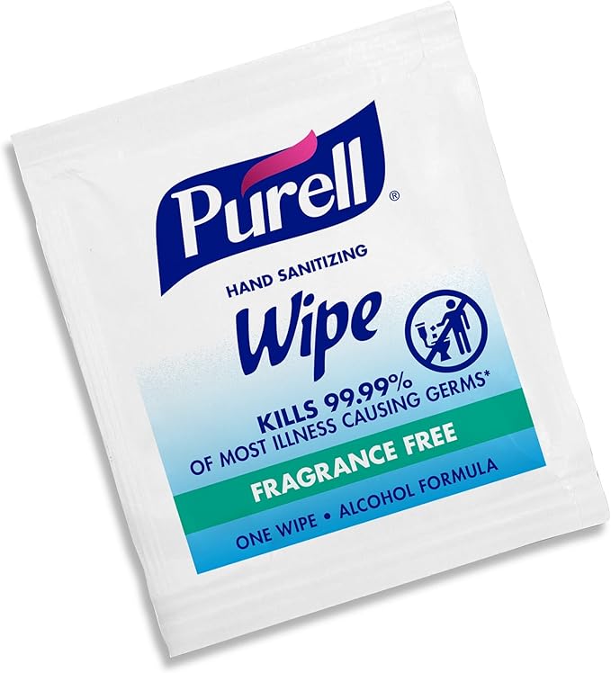 Purell Premoistened Sanitizing Hand Wipes,Fragrance Free, 100/Box ...