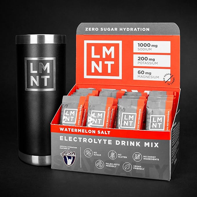 LMNT Zero Sugar Electrolytes - Watermelon Salt | Drink Mix | 30 Count ...
