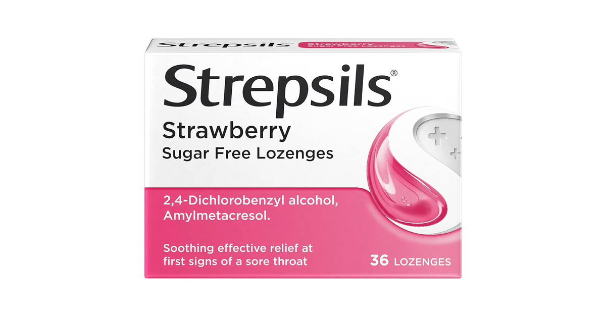 Buy Strepsils Strawberry Sugar Free Lozenges Pack of 36 - Effective ...